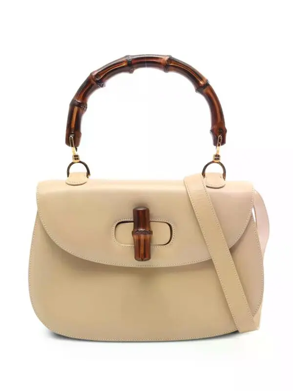 Gucci 2000s Bamboo Turn-lock Cross Body Bag - Neutrals