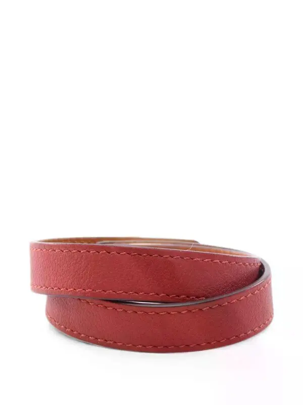 Hermès 2014 Kelly Double Tour Leather Bracelet - Red