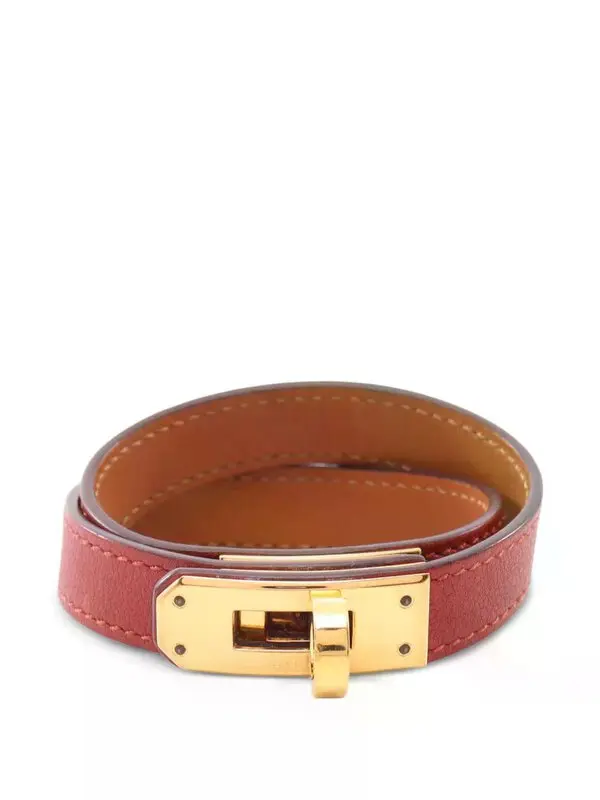 Hermès Kelly Double Tour Leather Bracelet - Red