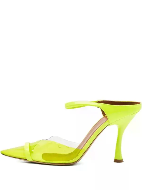 MALONE SOULIERS 100mm Maureen Leather Mules - Green