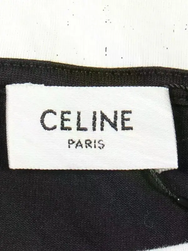 Celine Logo Print Fringe T-shirt