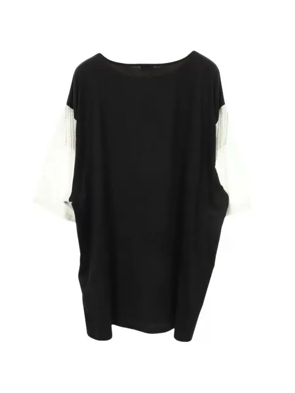 Celine Logo Print Fringe T-shirt