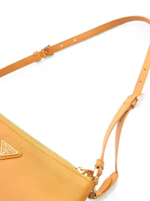 Prada Grain Leather Shoulder Bag - Orange