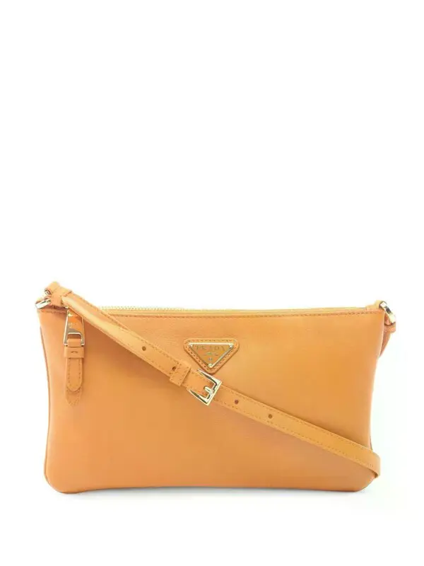 Prada Grain Leather Shoulder Bag - Orange