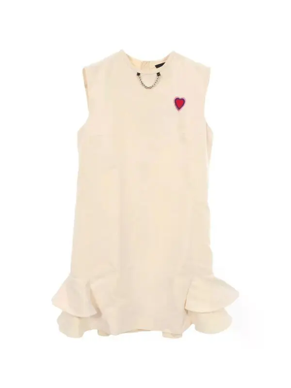 LOUIS VUITTON 2000s Game On Heart-patch Mini Dress - Neutrals