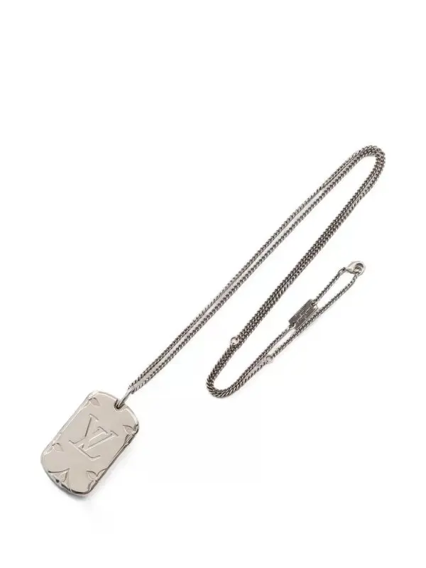 LOUIS VUITTON 2022 Monogram Locket Necklace - Silver