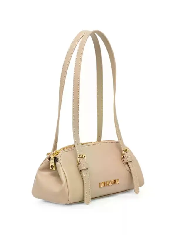 Moschino Buckle-detail Logo-plaque Shoulder Bag - Neutrals
