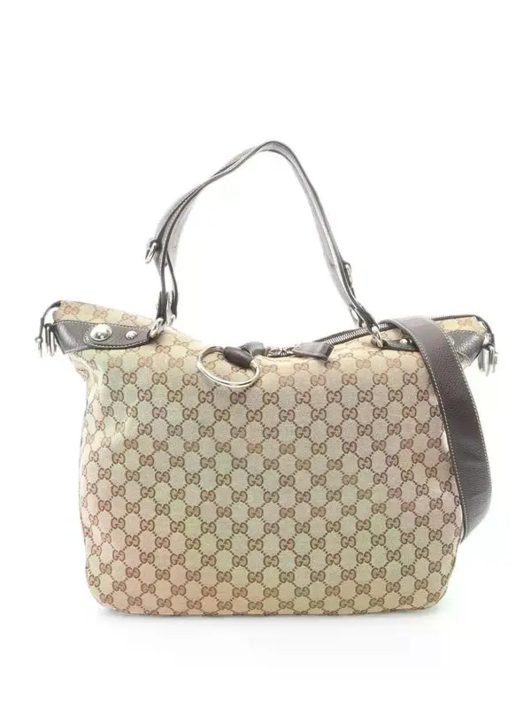 Gucci 2010s Icon Bit Satchel Gg Canvas Tote Bag