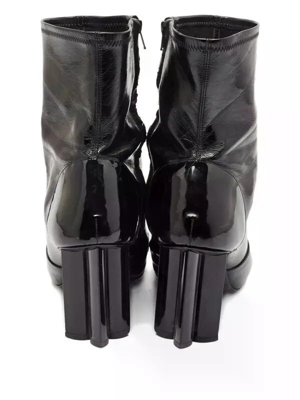 LOUIS VUITTON Patent-leather Block-heel Boots