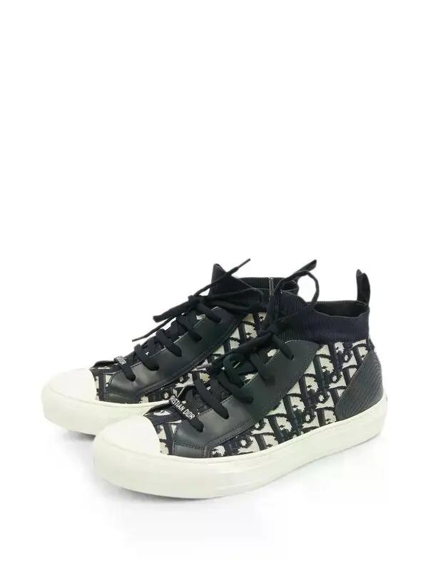 Dior Walk'n' High-top Sneakers With Oblique Monogram