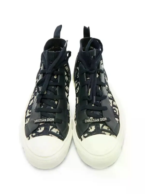 Dior Walk'n' High-top Sneakers With Oblique Monogram