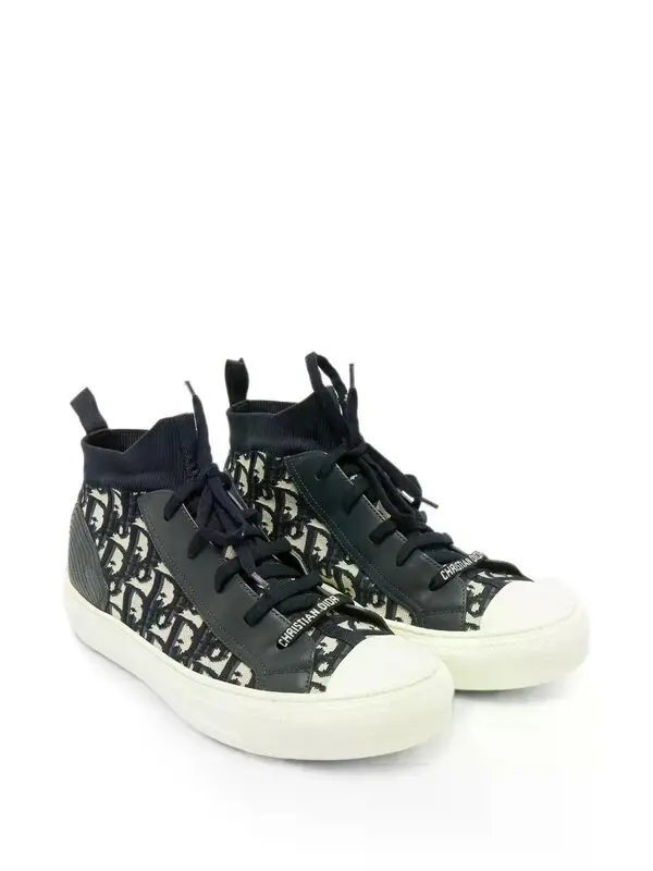 Dior Walk'n' High-top Sneakers With Oblique Monogram
