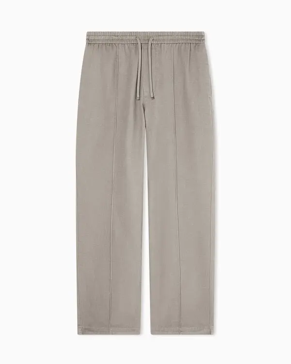 Armani Exchange Cotton Twill Drawstring Trousers