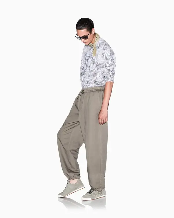 Armani Exchange Cotton Twill Drawstring Trousers