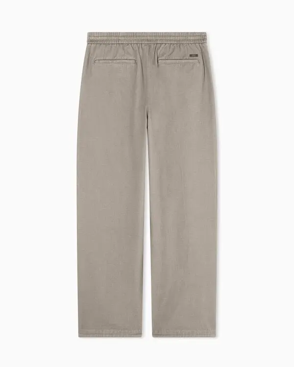 Armani Exchange Cotton Twill Drawstring Trousers