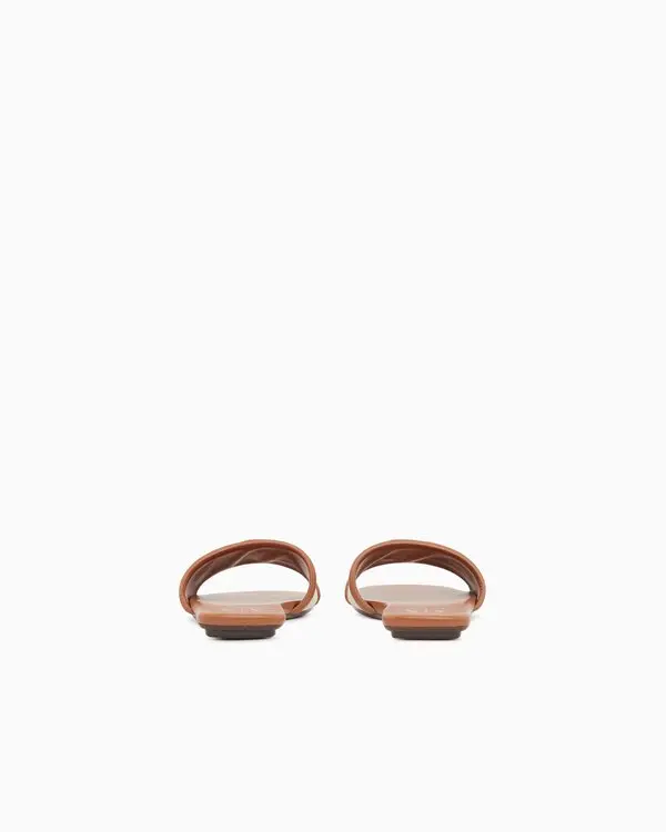Armani Exchange Canvas And Logo Flat Sandals