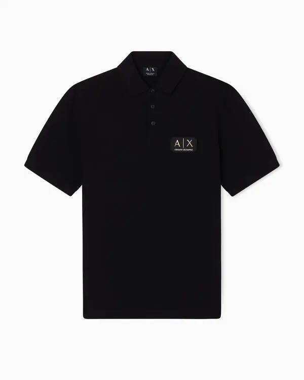 Armani Exchange Cotton Polo Shirt - Black