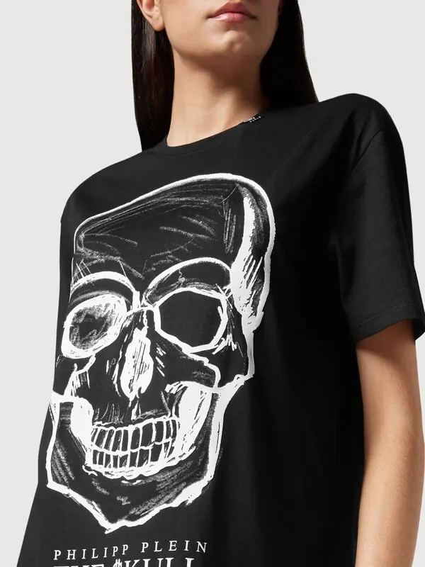 Philipp Plein Skull Jersey T-shirt With Contrast Logo Print