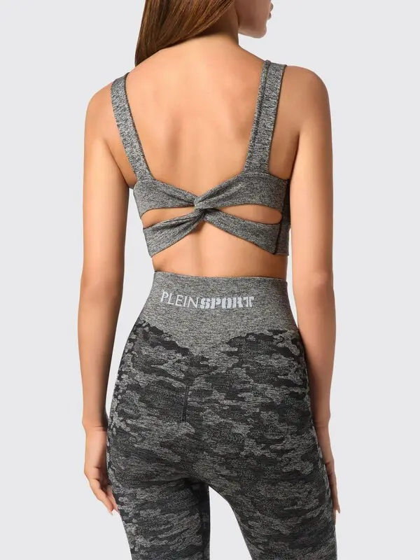 PLEIN SPORT Camouflage Print Sports Top - Black