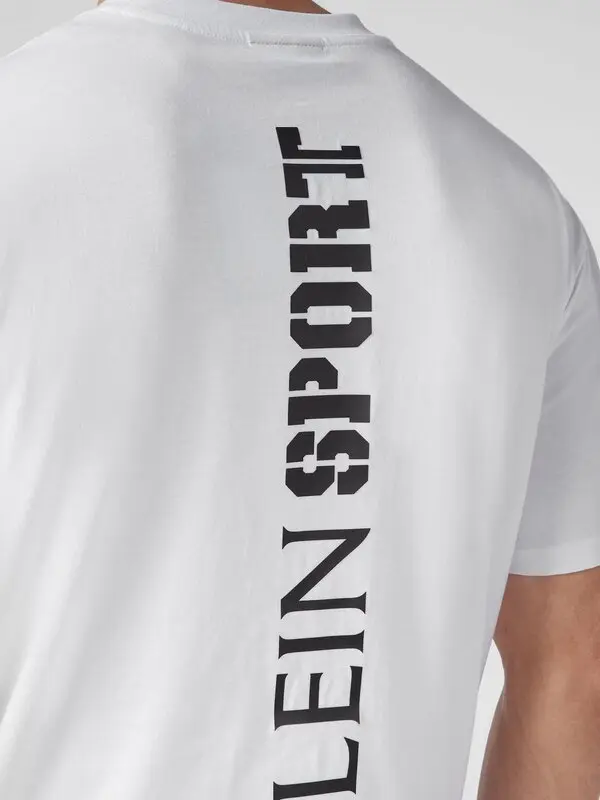 PLEIN SPORT Jersey T-shirt With Back Logo Print - White 1