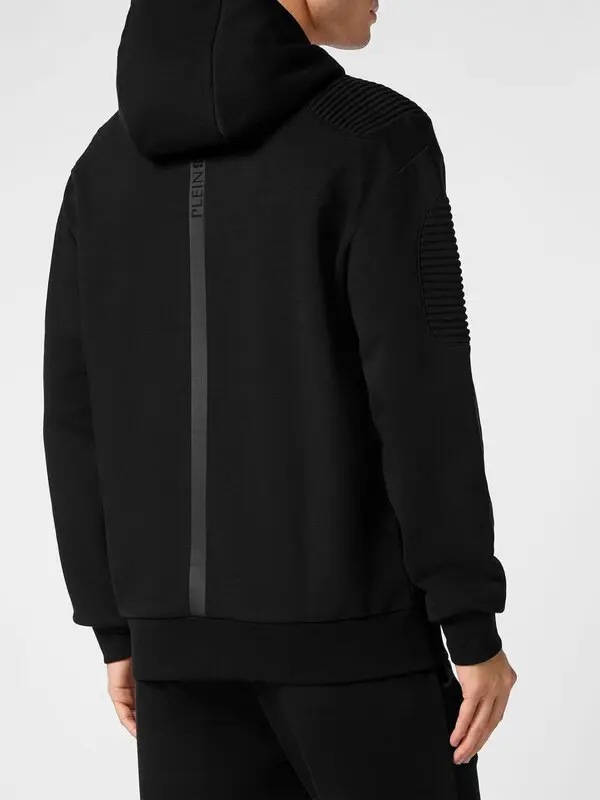 PLEIN SPORT Relaxed Fit Hoodie With Tone-on-tone Applied Logo