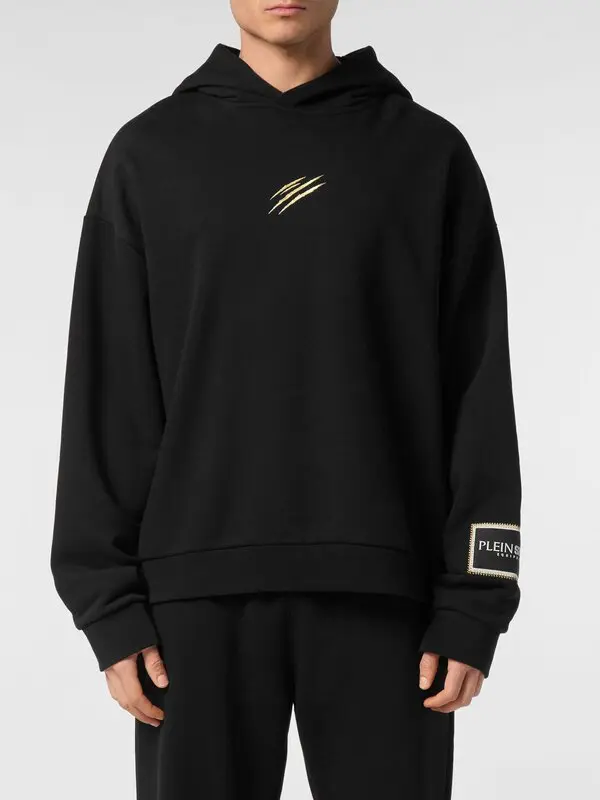 PLEIN SPORT Relaxed Fit Hoodie With Contrast Back Logo