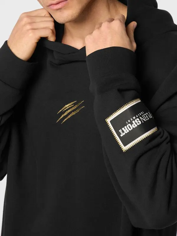 PLEIN SPORT Relaxed Fit Hoodie With Contrast Back Logo