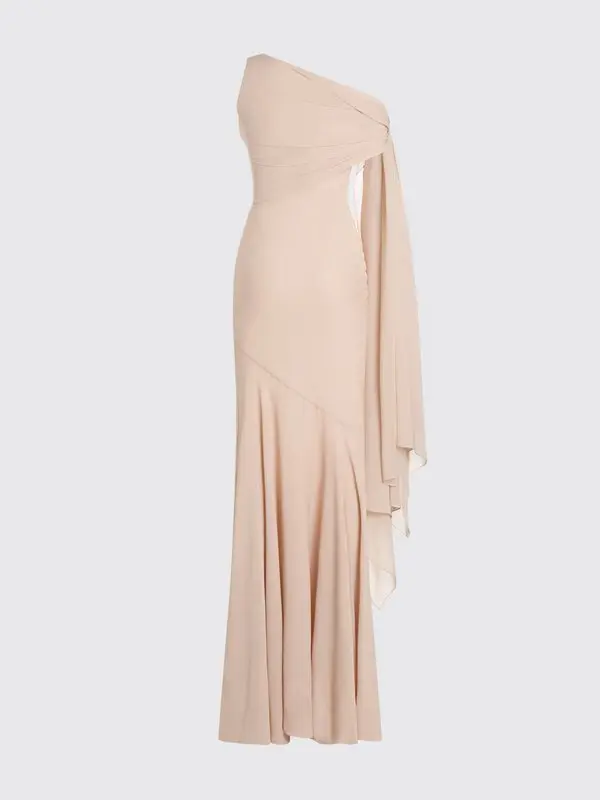 COLLINI MILANO 1937 Desirée One-shoulder Flared Evening Gown - Pink