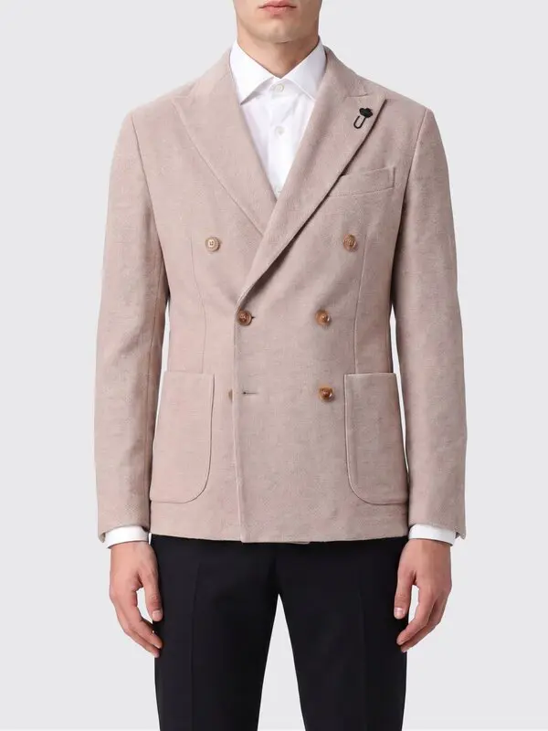LARDINI Double-breasted Cotton Blazer