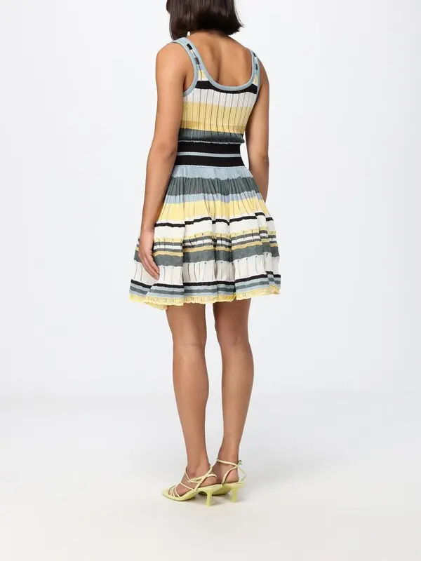 Alaïa Striped Knit Off-the-shoulder Mini Dress