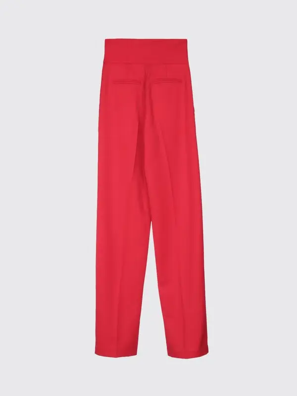 Elisabetta Franchi High-waisted Virgin Wool Gabardine Palazzo Pants - Red