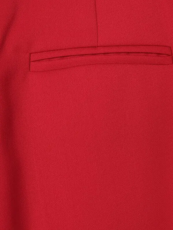 Elisabetta Franchi High-waisted Virgin Wool Gabardine Palazzo Pants - Red