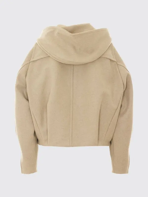 Isabel Marant Étoile Short Cotton Duffle Coat With Hood And Leather Inserts - Beige