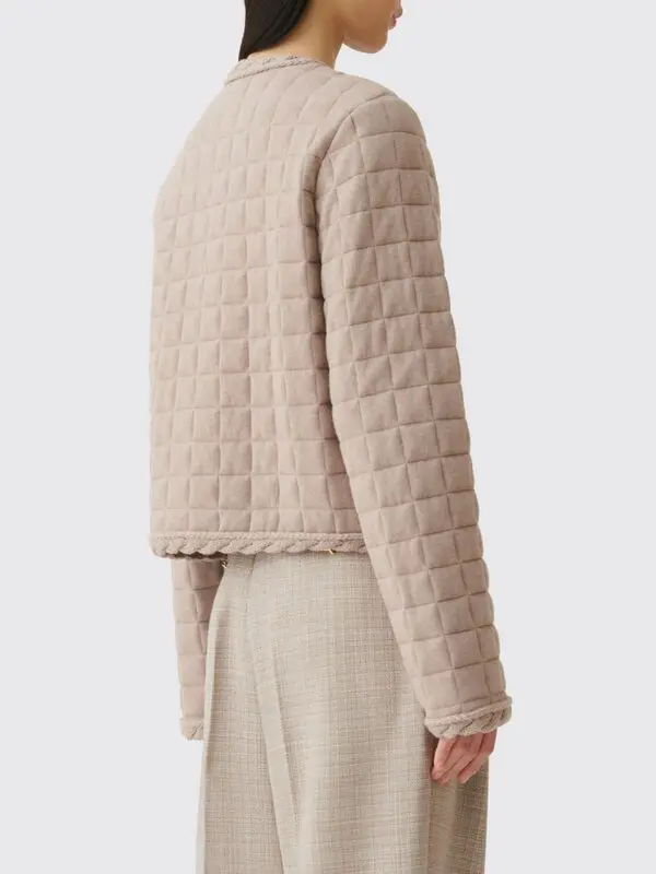 Fabiana Filippi Quilted Wool And Cashmere Jacket With Crochet Trims - Coffee