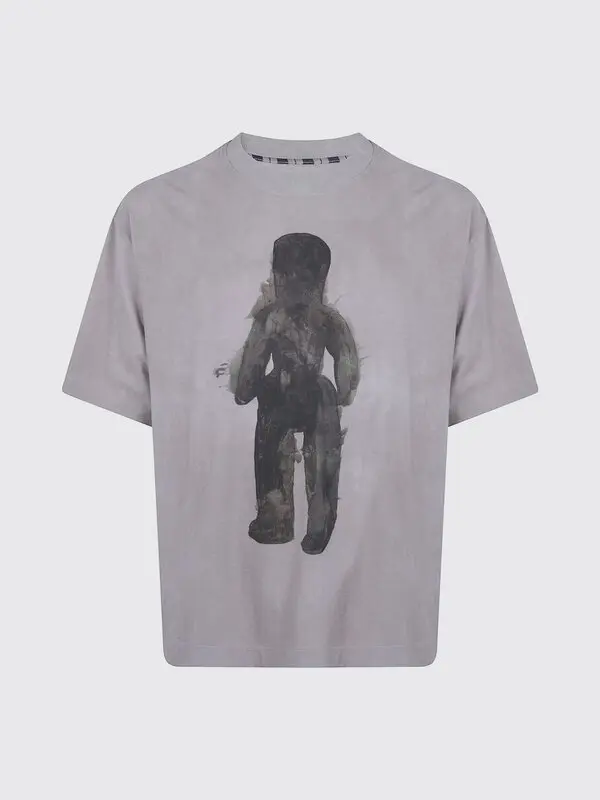 ZIGGY CHEN Drop Shoulder Graphic Print Cotton T-shirt With Crew Neck