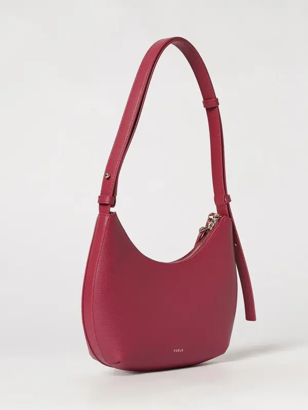 Furla Hobo Bag In Hammered Calfskin With Adjustable Shoulder Strap