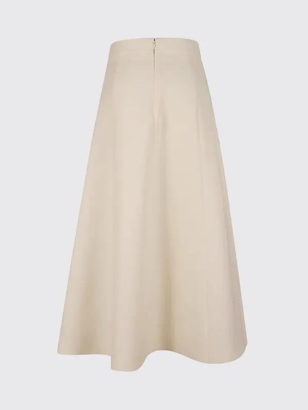 Valentino Garavani High-waisted Flared Midi Skirt In Wool And Silk