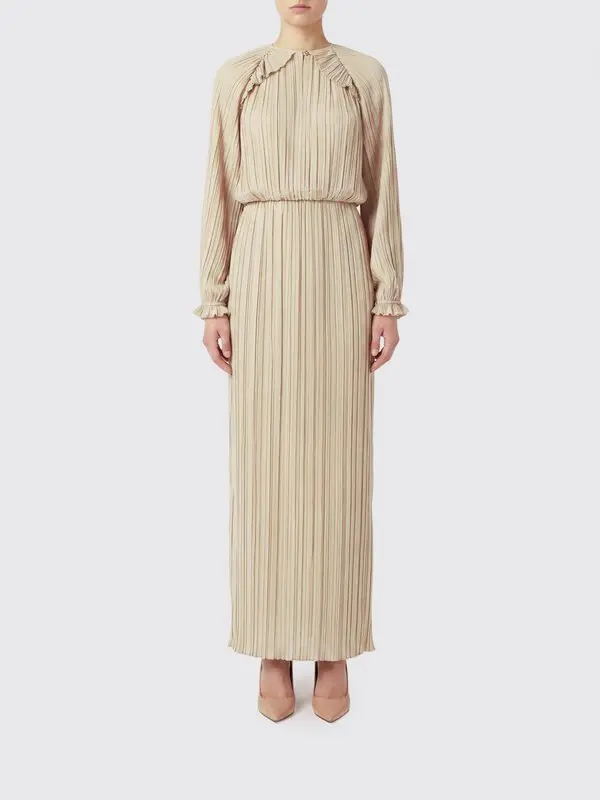 Fabiana Filippi Long Sleeve Pleated Crêpe Tunic - Beige