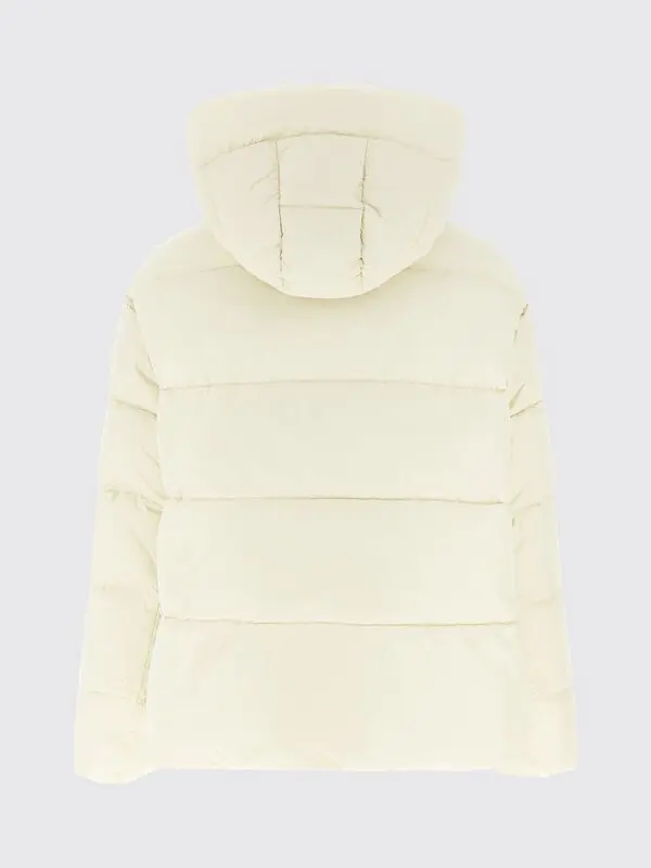 Pinko Giza Quilted Nylon Short Puffer Jacket With High Neck And Love Birds Logo - Beige