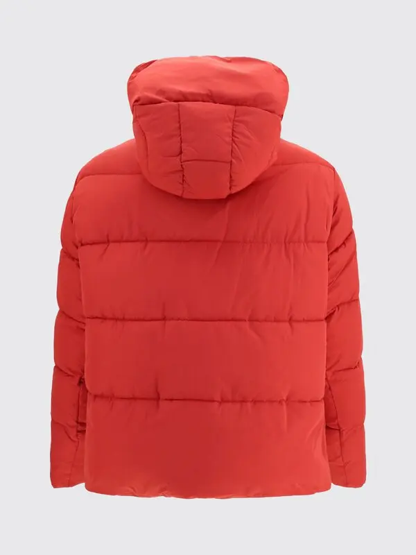 Pinko Giza Quilted Nylon Short Puffer Jacket With High Neck And Love Birds Logo - Red