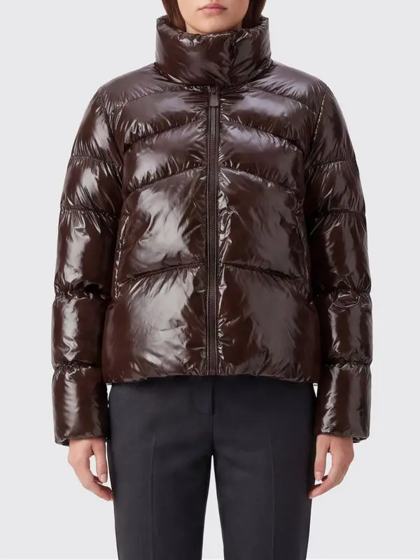 Pinko Quilted Water-repellent Nylon Short Puffer Jacket With High Neck - Brown