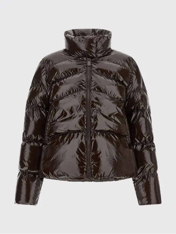 Pinko Quilted Water-repellent Nylon Short Puffer Jacket With High Neck - Brown