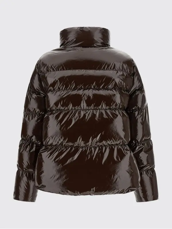 Pinko Quilted Water-repellent Nylon Short Puffer Jacket With High Neck - Brown