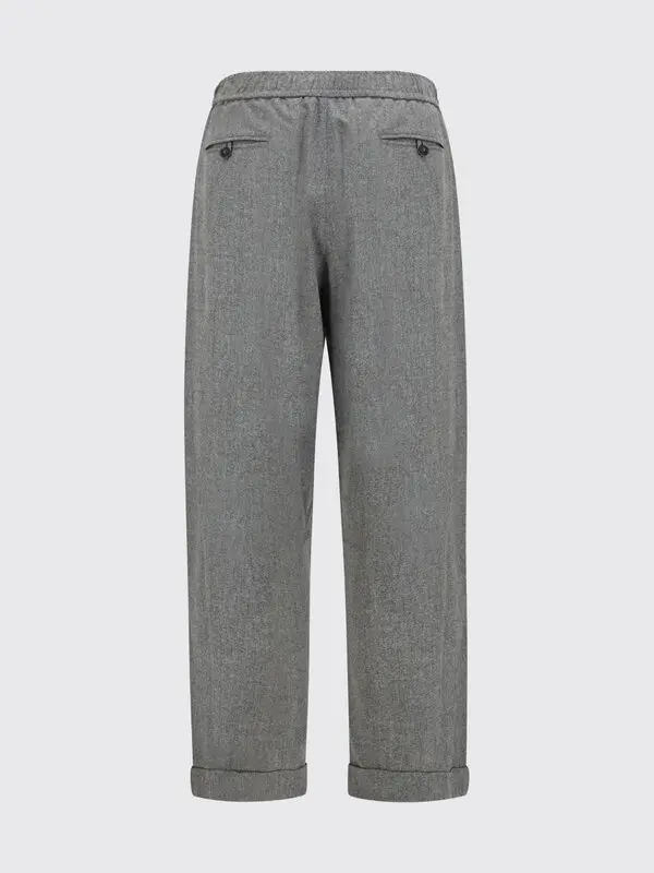 Giorgio Armani Virgin Wool And Cashmere Slim Fit Trousers - Grey