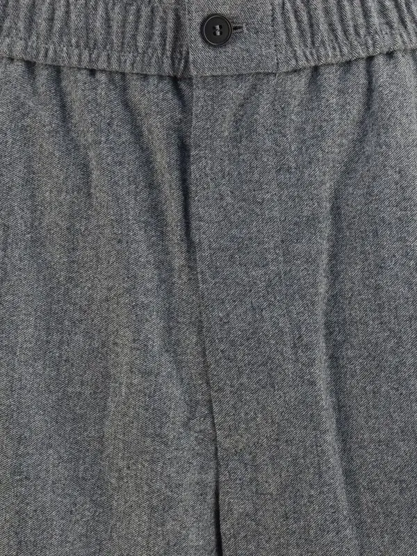 Giorgio Armani Virgin Wool And Cashmere Slim Fit Trousers - Grey