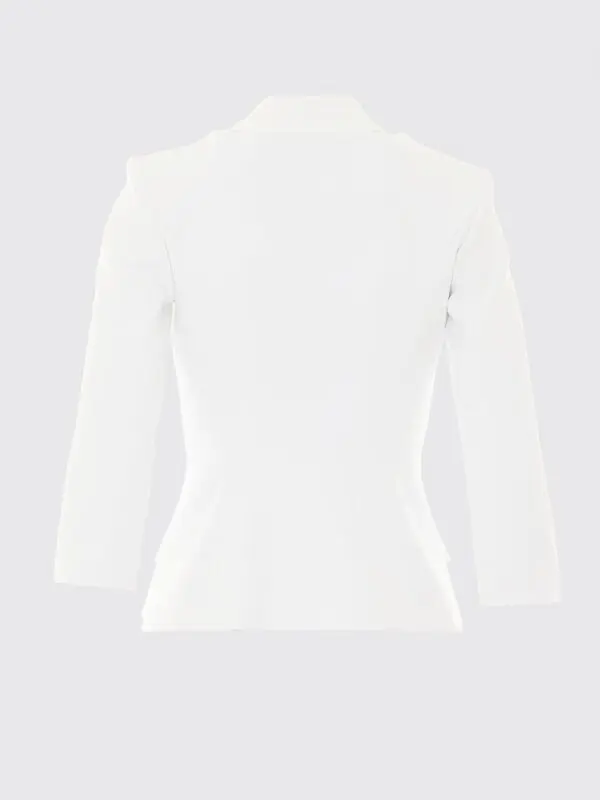 Elisabetta Franchi Slim Fit Double-breasted Blazer With Padded Shoulders - Ivory