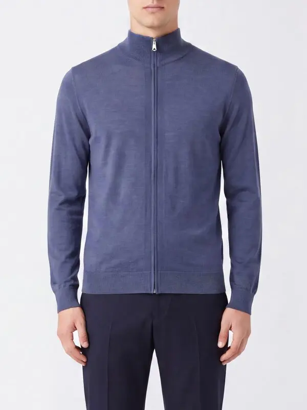 Paul Smith Zip Neck Jumper - Blue