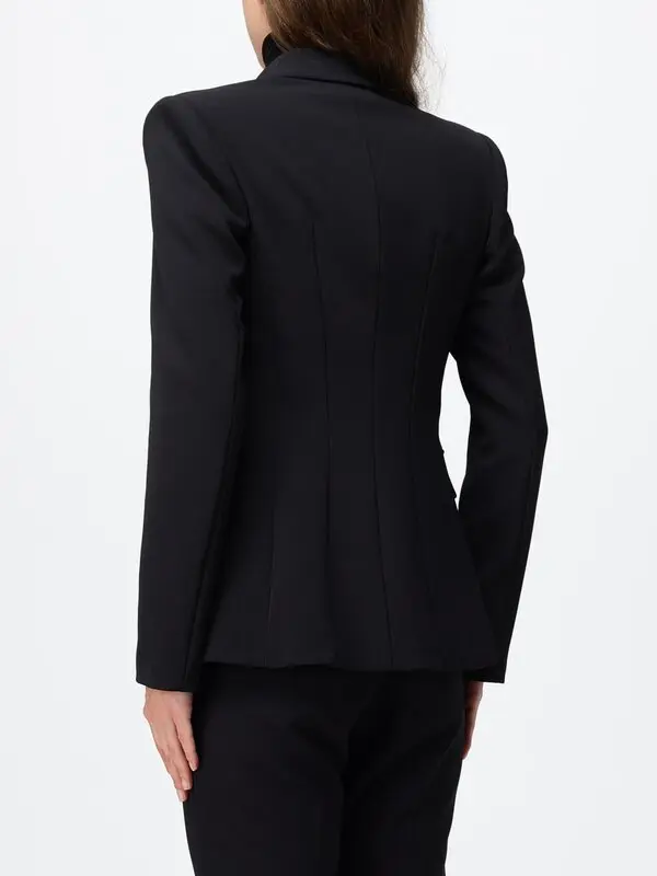 Elisabetta Franchi Cropped Single-breasted Blazer With Peak Lapels And Slim Fit - Black