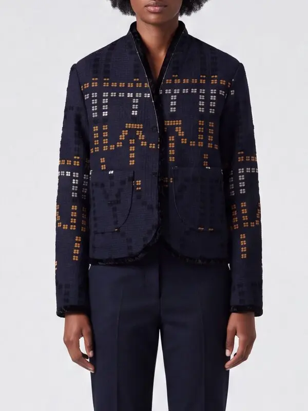 FORTE_FORTE Printed Jacket - Blue
