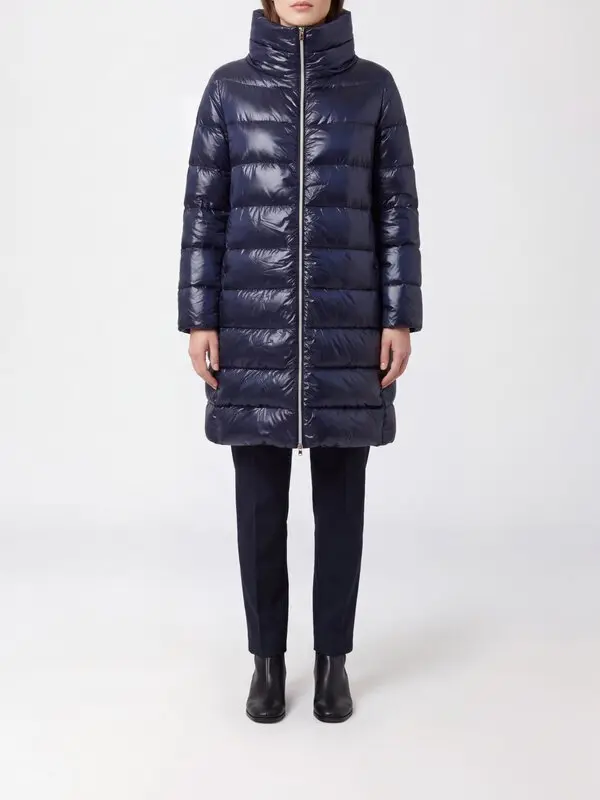 Herno Long Quilted Nylon Puffer Coat - Navy